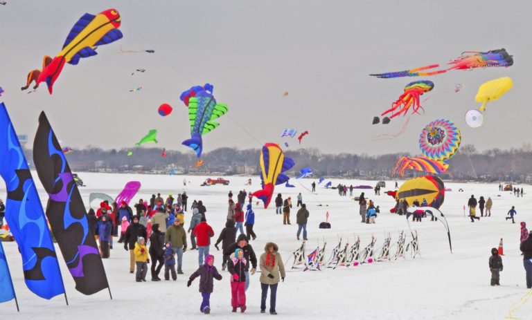 Kites on Ice Festival in Buffalo - Thrifty Minnesota
