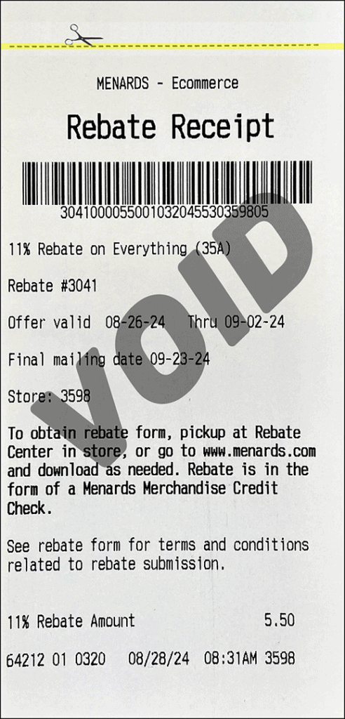 Menards 11% Rebate Offer - How It Works - Thrifty Minnesota