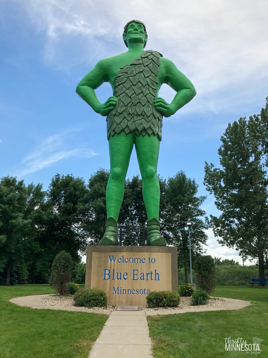 Jolly Green Giant Statue and Museum in Blue Earth - Thrifty Minnesota
